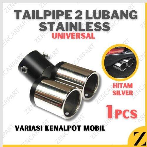 Muffler Cutter Tailpipe 2 Lubang Sambungan Ujung Buntut Knalpot Mobil ...
