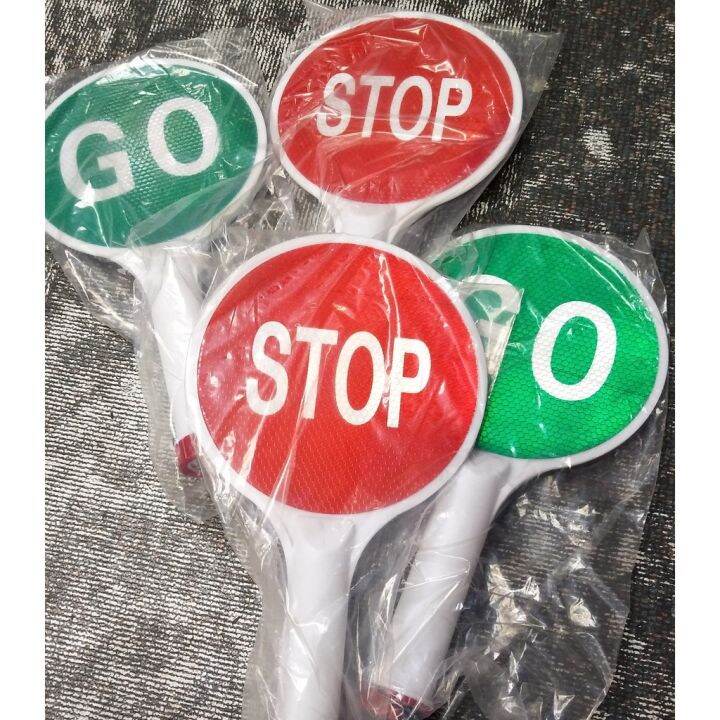 stop go signal warning traffic sign Handheld Stop Go command sign for ...