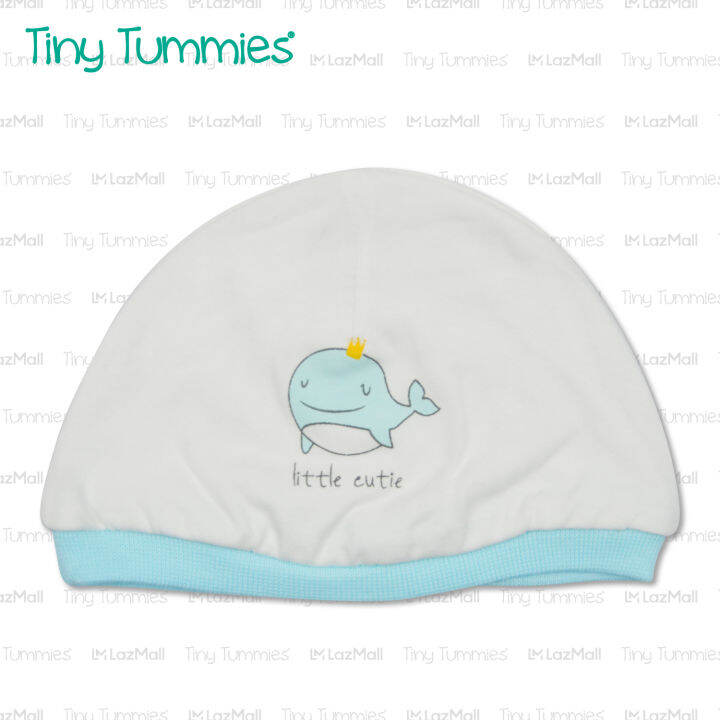 Tiny Tummies White Blue Cap With "Little Cutie" Print- (C-P 6507 ...