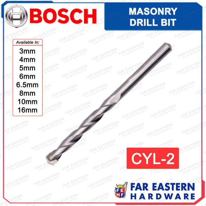 BOSCH Masonry Drill Bit CYL-2 3mm | 4mm | 5mm | | 6mm | 6.5mm | 8mm | 10mm | 16mm RBAC | Lazada PH