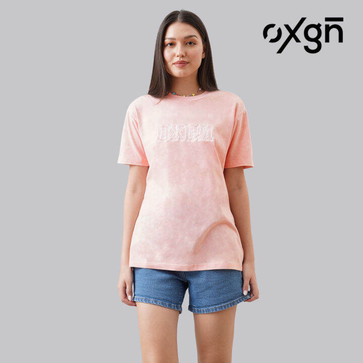 OXGN Overdye Logo Unisex Fit T-Shirt for Men and Women (Blush) | Lazada PH
