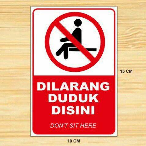 STIKER DILARANG DUDUK DISINI | Lazada Indonesia