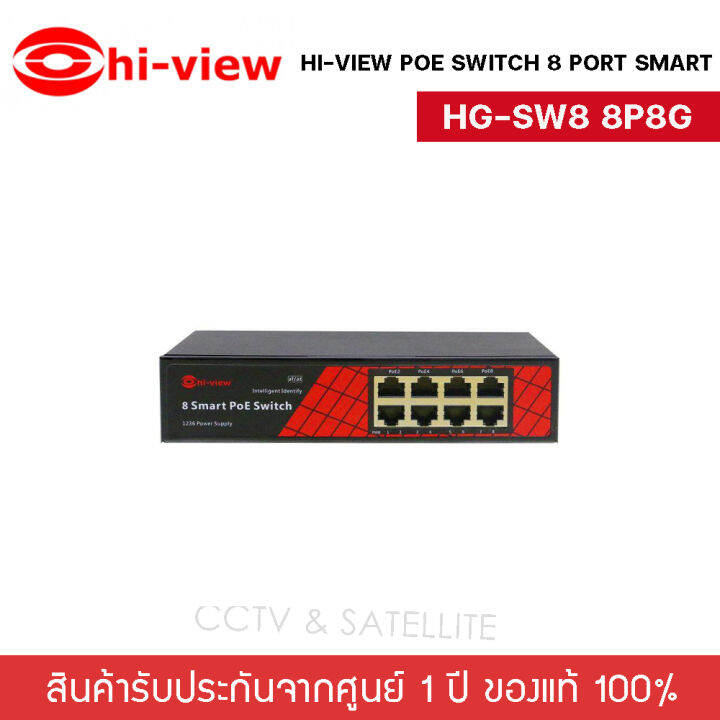 Hi-view PoE Switch 8 port Smart รุ่น HG-SW8 8P8G | Lazada.co.th