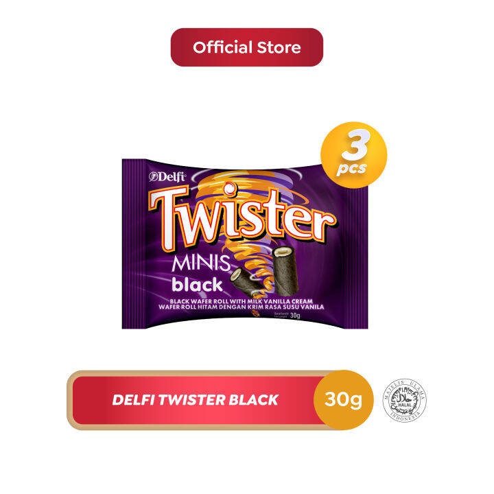 Delfi Twister Wafer Roll Minis Black 30 g - 3 Pcs | Lazada Indonesia