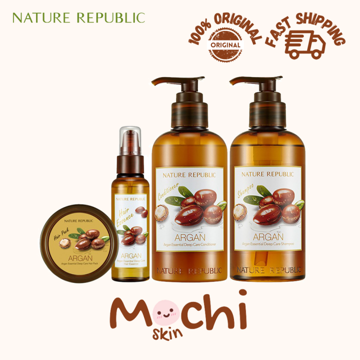 NATURE REPUBLIC Argan Essential Deep Care Conditioner / Shampoo ...