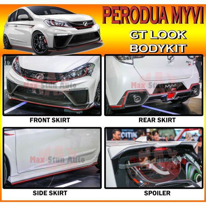 PERODUA MYVI 2018-2021 GT STYLE BODYKIT (GT) BUMPER SKIRT LIP FOR MYVI ...