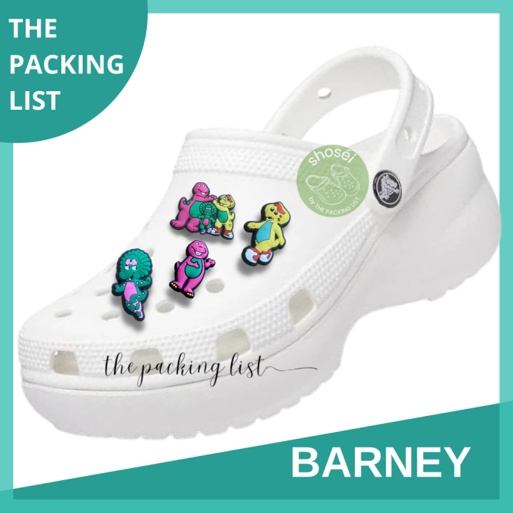 Barney crocs pin barney jibbitz button pin for crocs | Lazada PH