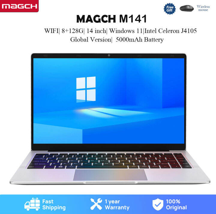 MAGCH 14inch Laptop Windows 11 Notebook 1920x1080 FHD Intel Celeron ...