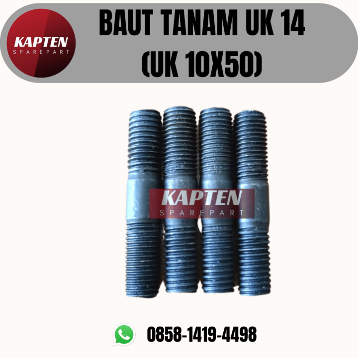 Baut Tanam Uk 14 10x50 Ukuran 14 10 x 50+ Mur Topi Kuat | Lazada Indonesia