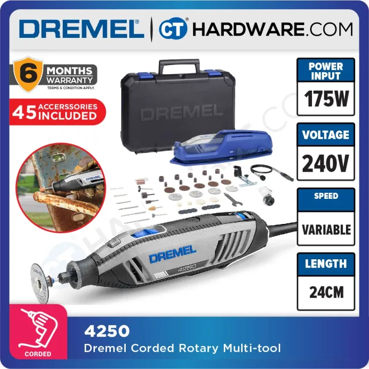 DREMEL 4250-3/45 CORDED HIGH PERFORMANCE ROTARY MULTI-TOOL WITH FULLY ...