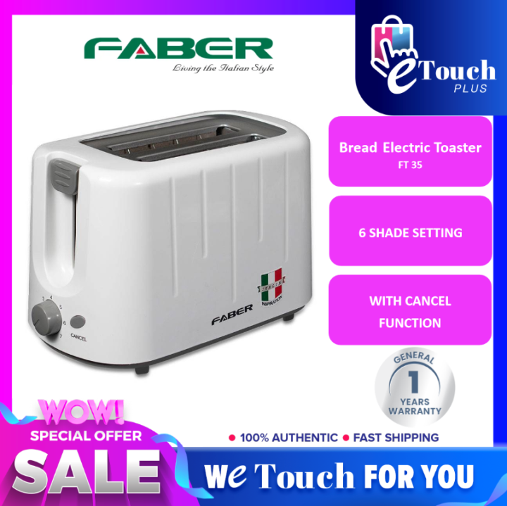 FABER [ 650W / FT 35 ] 2 SLICE BREAD ELECTRIC TOASTER I DETACHABLE ...