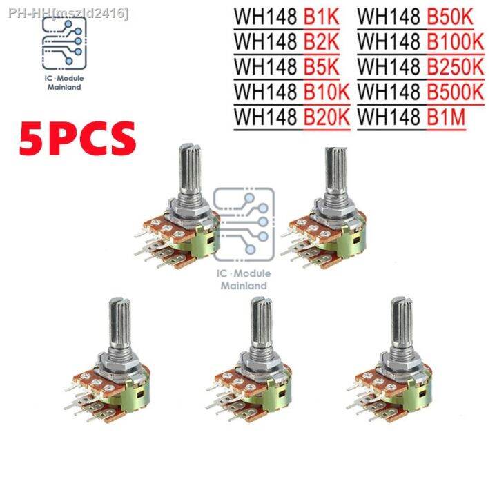 5PCS/Lot 1K 2K 10K 20K 100K 250K 1M Ohm Variable Resistors Dual Linear ...