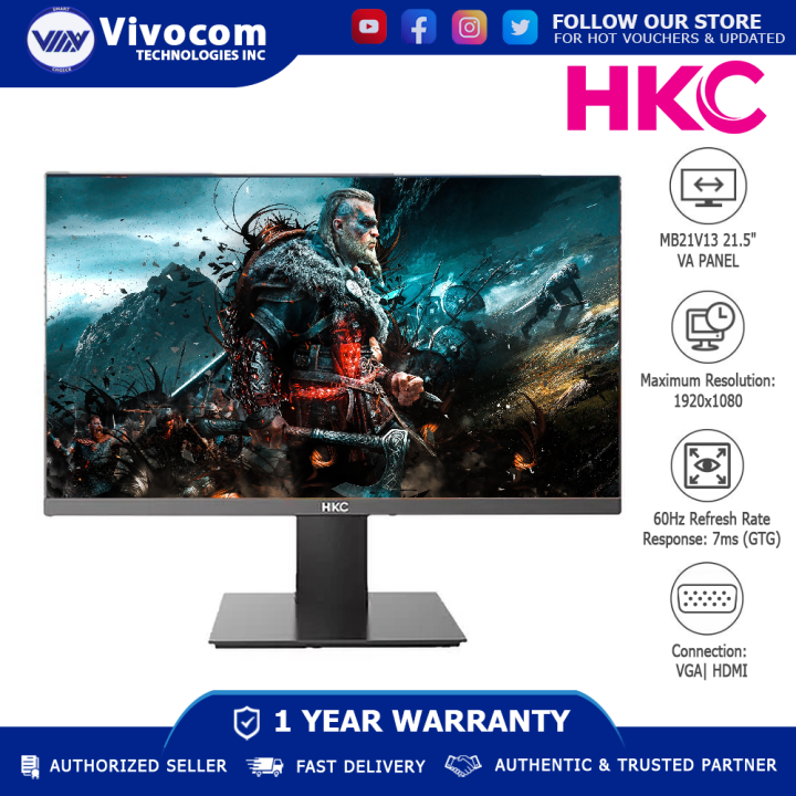 HKC-MB21V13 21.5'' 75HZ BORDERLESS! [VA PANEL] MONITOR | Lazada PH