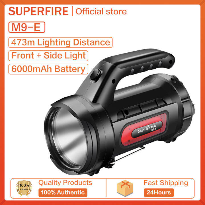 ไฟฉาย M9-E SUPERFIRE แบบชาร์จไฟได้ Led ไฟฉายแรงสูงรีโมทความสว่างสูงบ้านแบบพกพากลางแจ้ง | Lazada ...