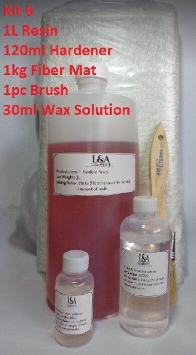 Fiberglas DIY 1 Liter Sets (G6) - 1 Liter Resin, 120ml Hardener, 1kg ...