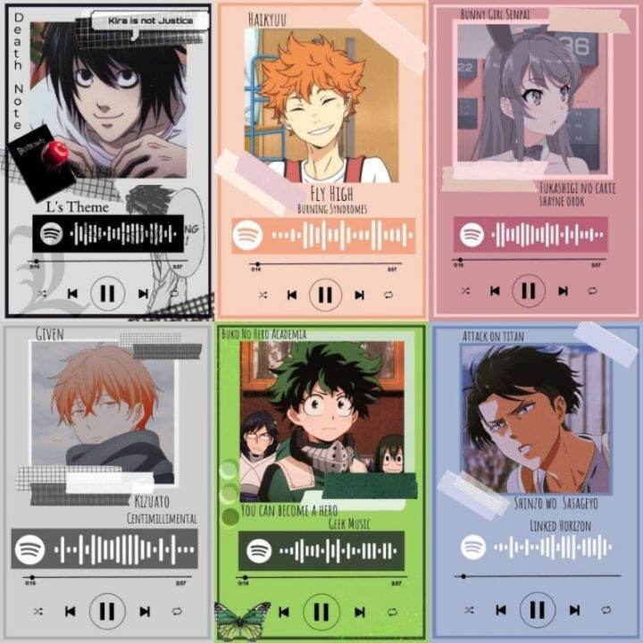 Anime Spotify Code Cards | Lazada PH