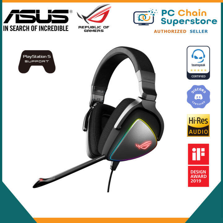 ASUS ROG Delta RGB gaming headset with Hi-Res ESS Quad-DAC, circular ...