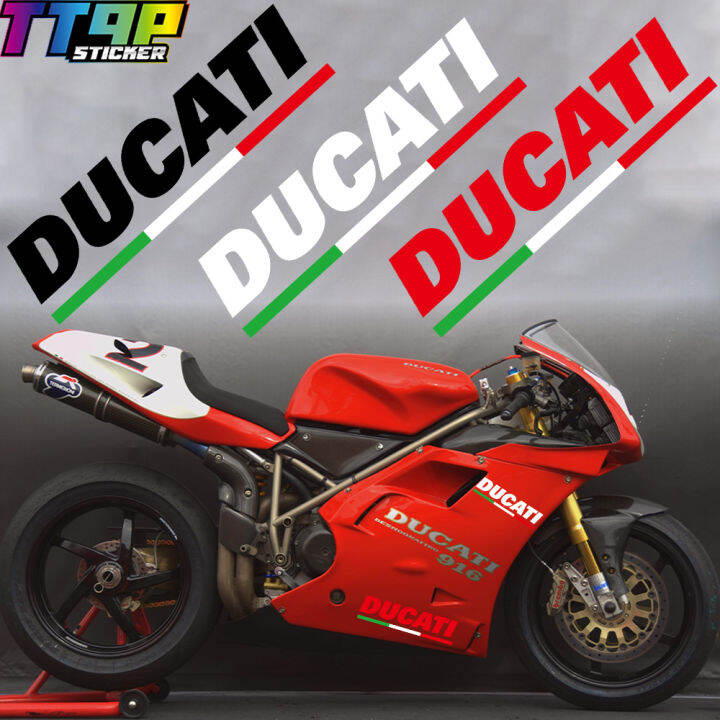 DUCATI Italian Tricolor Reflective Sticker Body Decoration LOGO Decal ...