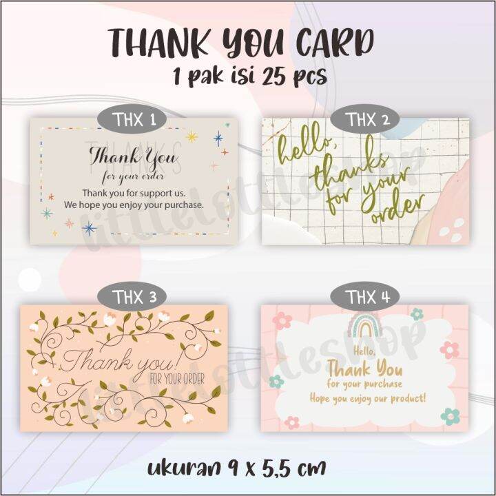 Thank You Card Online Shop Kartu Thanks Thx Ucapan Terima Kasih Jualan ...