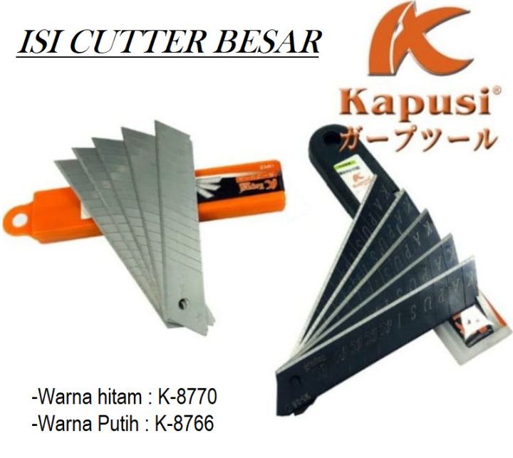 Kapusi isi cutter besar putih hitam / refill cutter / isi pisau kater ...
