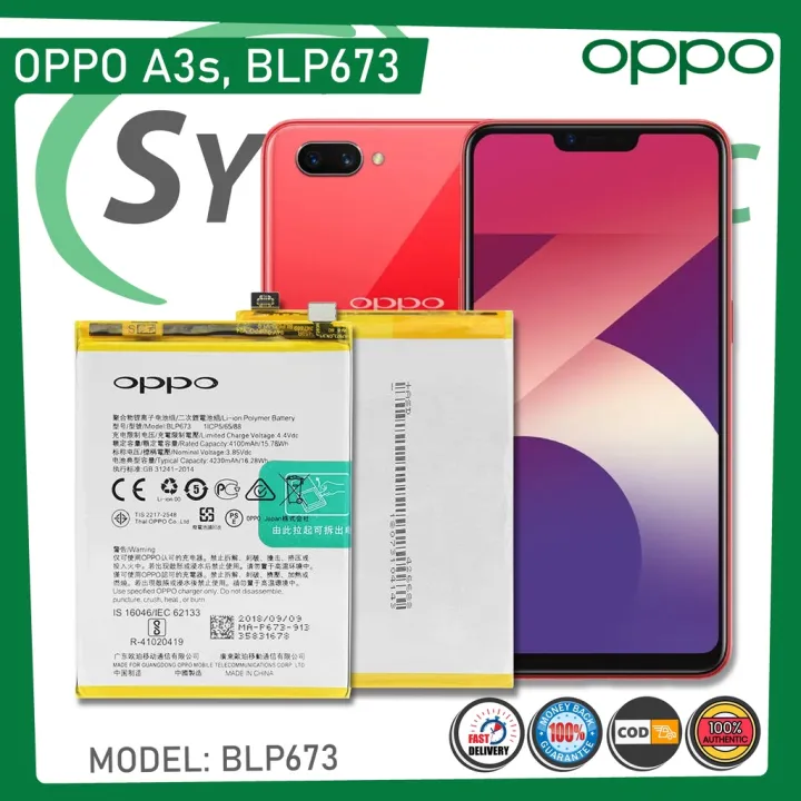 【In Stock】 Original OPPO A3s Battery, Model BLP673 High Quality ...