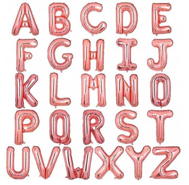 LD-C390 Balon Foil Huruf Rosegold A-Z Balon Foil Angka 0-9 / Ballon ...