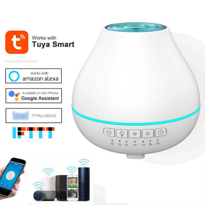 Smart WIFI Essential Oil Diffusers 200ML With 7 Color Lights And ...