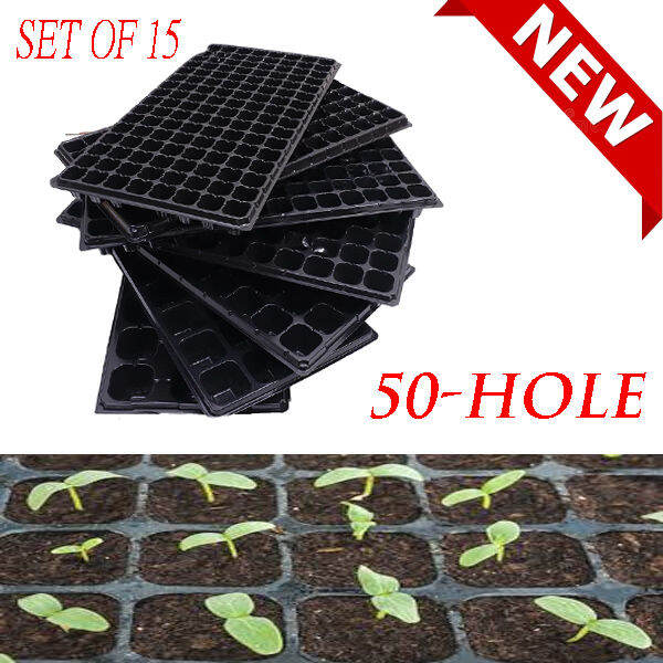 Set of 15 - 50 holes Seedling Tray Sprout Plate System To Grow Tray ...
