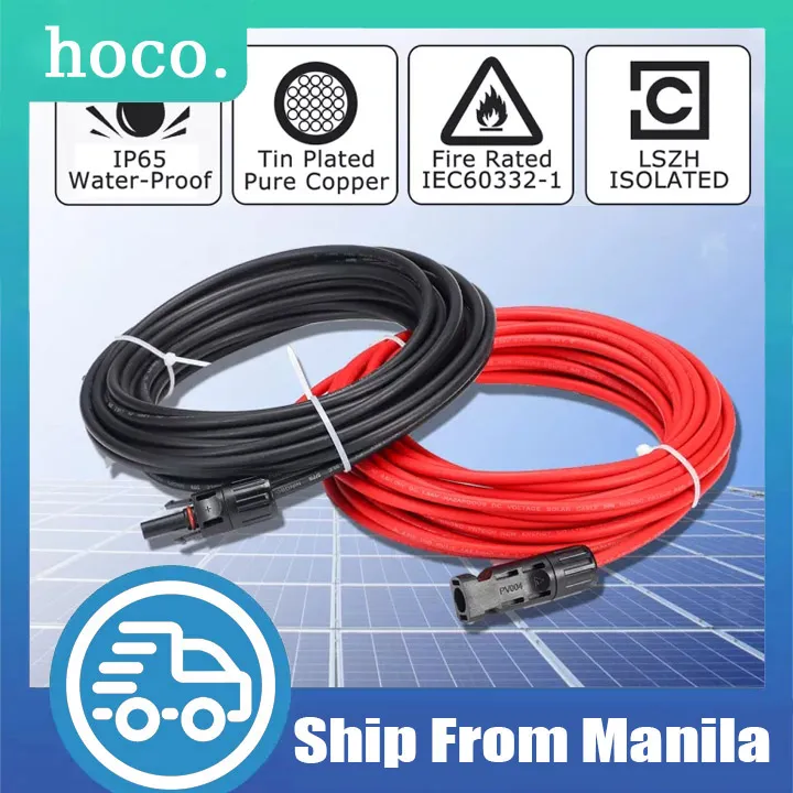 Solar Panel MC4 Connector Extension Cable Wire Female and Male 10AWG 10 ...