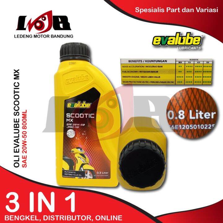 Evalube Scootic MX Oli Mesin Motor Matic Universal Oil Scooter Vespa ...