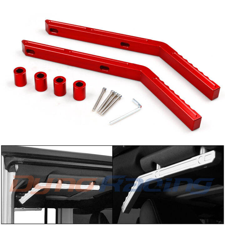 Red Aluminum Car Rear Grab Handles Grip Bar for Jeep JK Wrangler 07-18 ...
