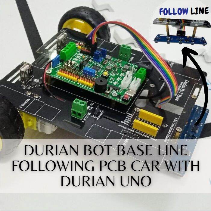 DURIAN BOT BASE LINE FOLLOWING PCB CAR WITH DURIAN UNO | Lazada