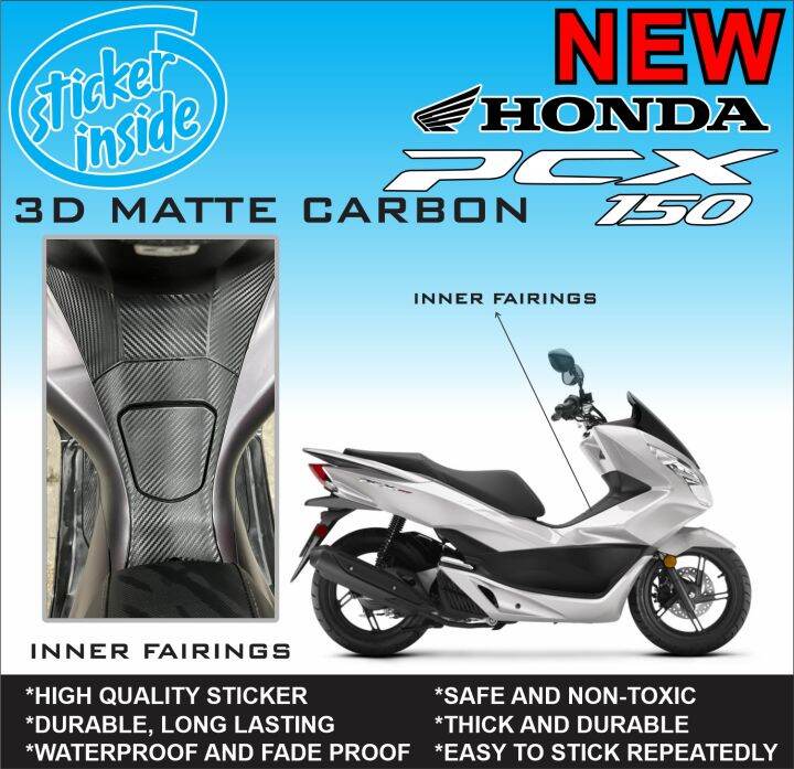 PCX 150 3d Carbon Fiber Accent Inner Fairings Decals Sticker | Lazada PH
