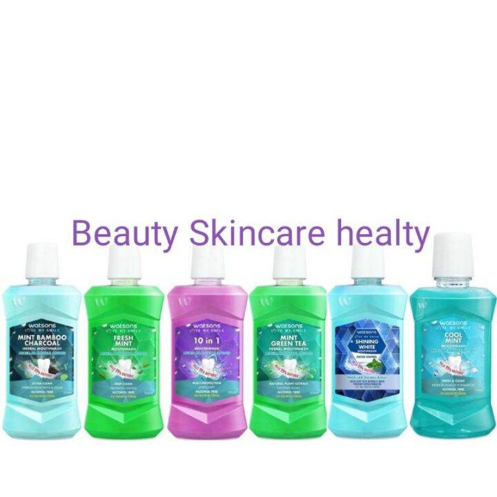 Watsons Mouthwash Cool Mint / Freshmint / Bamboo Charcoal Herbal / 10 ...