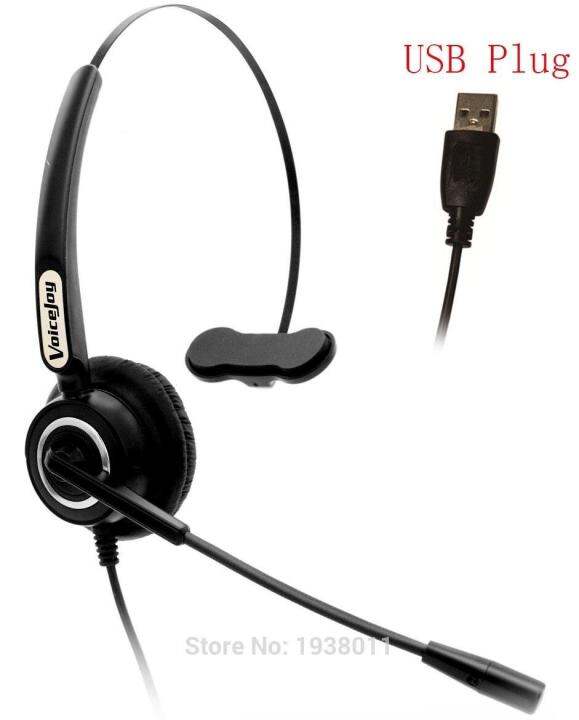 USB Plug Headset for PC and Computer, Noise Cancellation Microphone ...