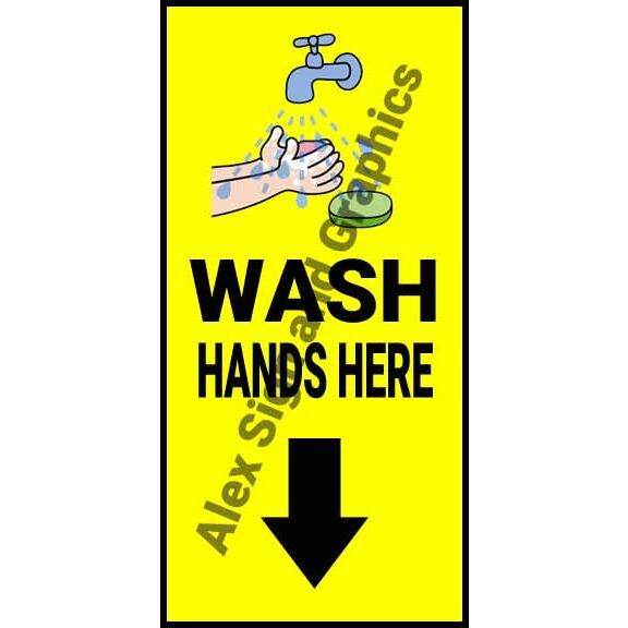 Wash Hands Here (vertical) PVC Signage - 3.75 x 7.5 inches | Lazada PH