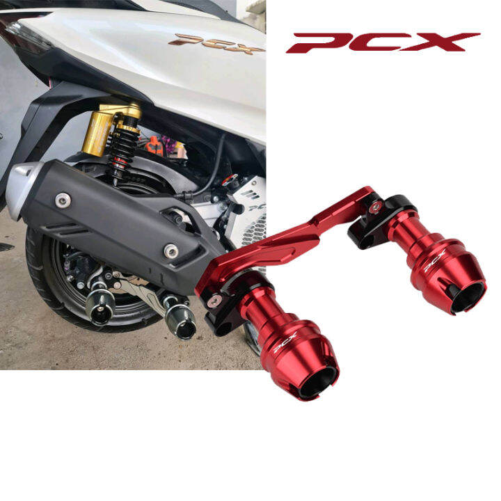 Realzion Motorcycle For HONDA PCX 160 150 125 Muffler Slider CNC Heavy Duty Exhaust Protector ...