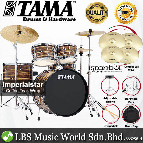 Tama Imperialstar 5 Piece Drum Set with Istanbul Agop MS-X Cymbal Set ...
