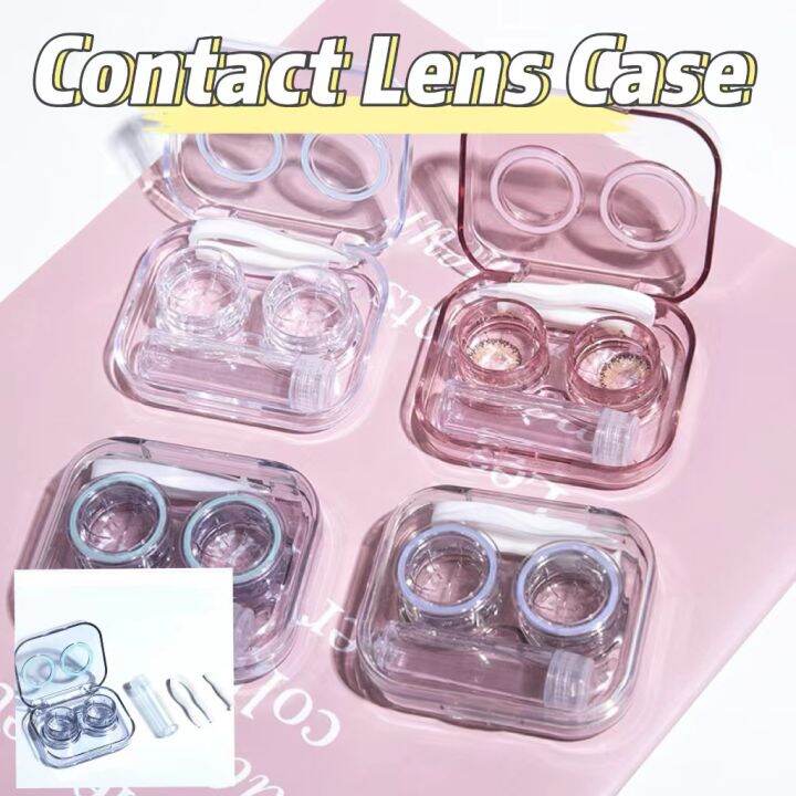 Transparent Contact Lens Case No Screw Cap Cute Portable Convenient ...