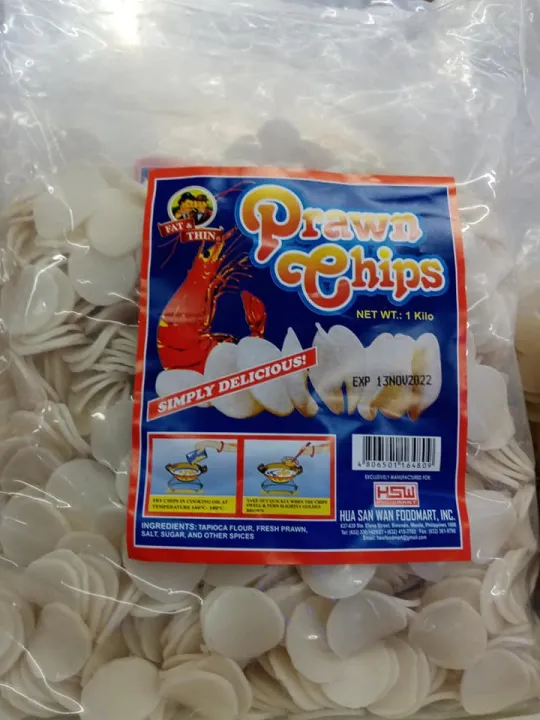 1 Kilogram Fat and Thin Prawn Chips 1 Kilo Prawn Crackers Ready to Fry ...