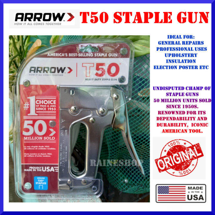 Arrow T50 Gun Tacker Staple Gun for election poster framing, upholstery ...