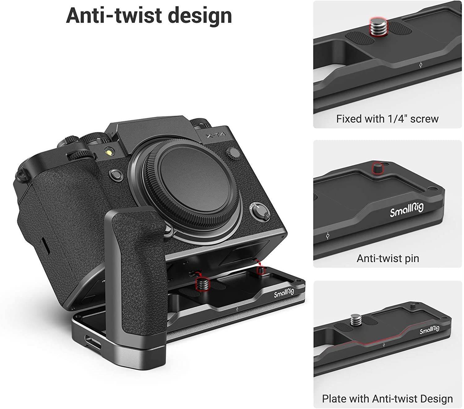SmallRig XT4 L-Shape Grip สำหรับกล้อง FUJIFILM X-T4คุณสมบัติแผ่น Arca ...