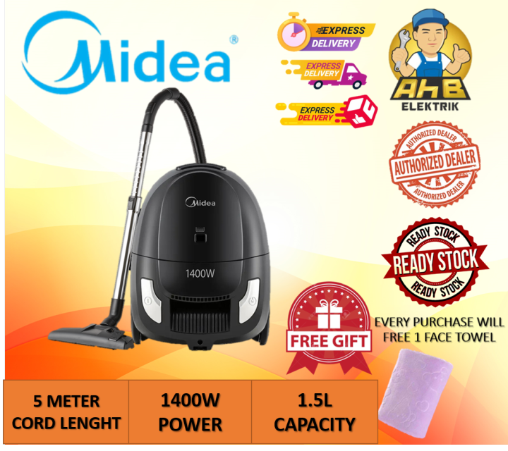 Midea 1400W Bagged Canister Vacuum Cleaner MVC-C1433-BG | Lazada