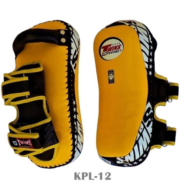 Twins special Curved Kick Pads KPL-12 Yellow White (S,M,L) for Training ...