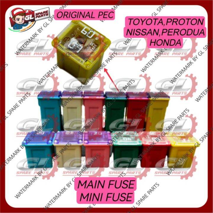 ORIGINAL PEC JAPAN MAIN FUSE MINI FUSE PERODUA TOYOTA NISSAN HONDA ...