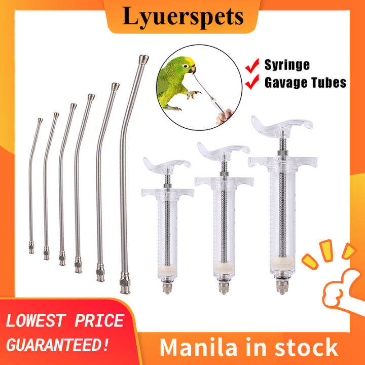 Pet Bird Parrot Feeder Injection Fiberglass Syringe with Curved Tube ...