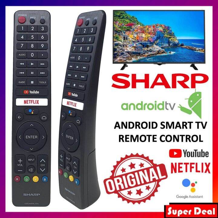 [ต้นฉบับ] SHARP AQUOS Android สมาร์ททีวี YouTube Netflix รีโมทคอนล (GB346 wjsa) | Lazada.co.th