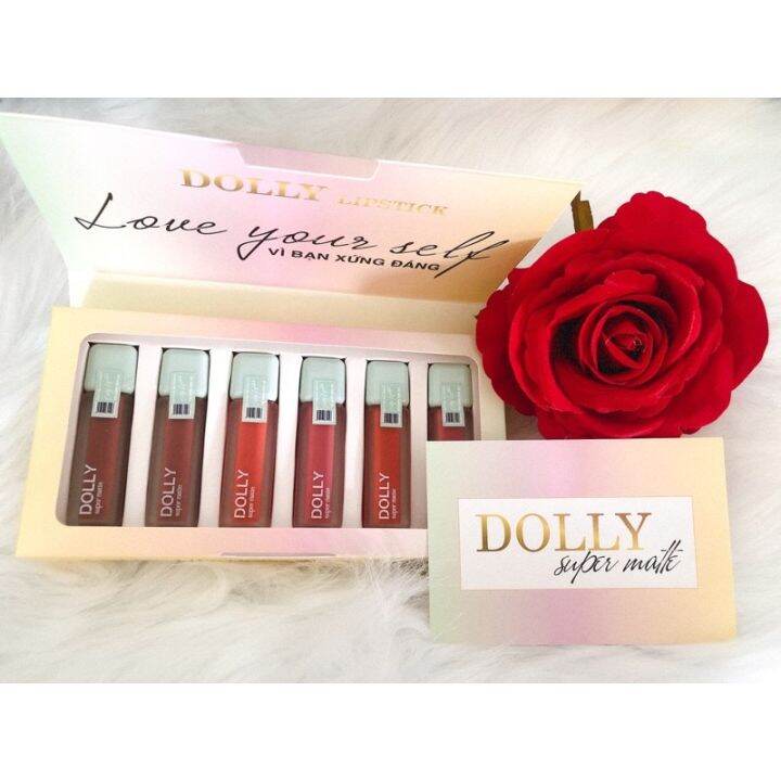 combo 1 set 6 màu Son Dolly cao cấp siêu lỳ được chọn màu kèm quà tặng ...