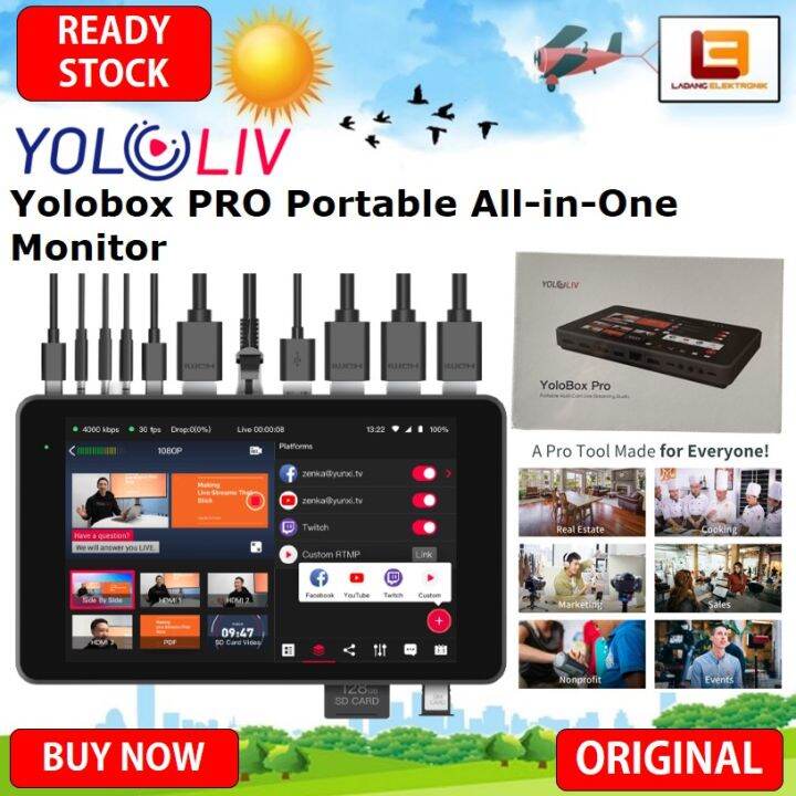 YoloBox Pro Portable Multi-Camera Encoder/Streamer, Switcher/Monitor ...