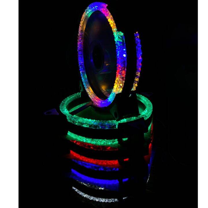 YGT FAN DOUBLE RING DIAMOND 120MM Case Chassis Cooling Ring CPU Fan ...